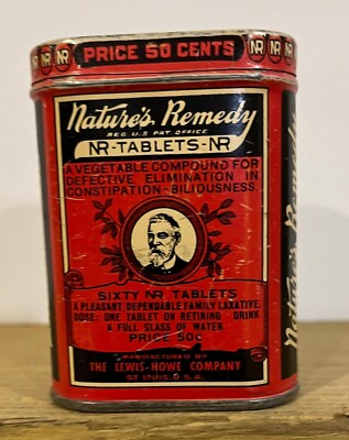 NATURE'S REMEDY TABLETS TIN FOR REGULARITY A.H. LEWIS MEDICINE CO. ST ...