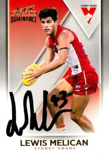 Carte de domination AFL Select Sydney Swans 2019 signée - Lewis Melican ...