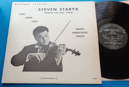 STEVEN STARYK Sonatas for Solo Violin Geminiani/Hindemith/Prokofiev ...