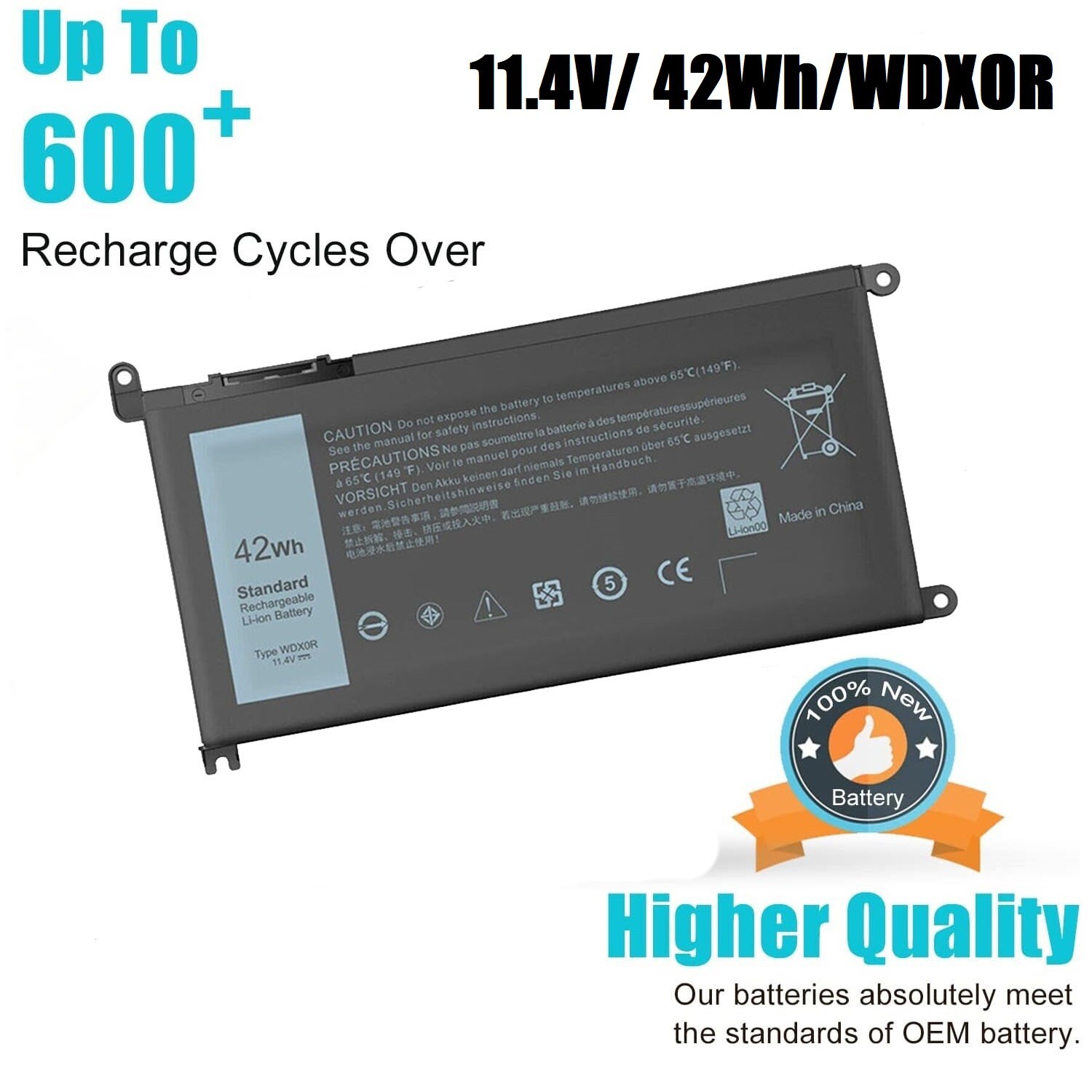 42WH WDXOR FC92N Replacement Battery For Dell Inspiron 13 7378 13 5000 ...