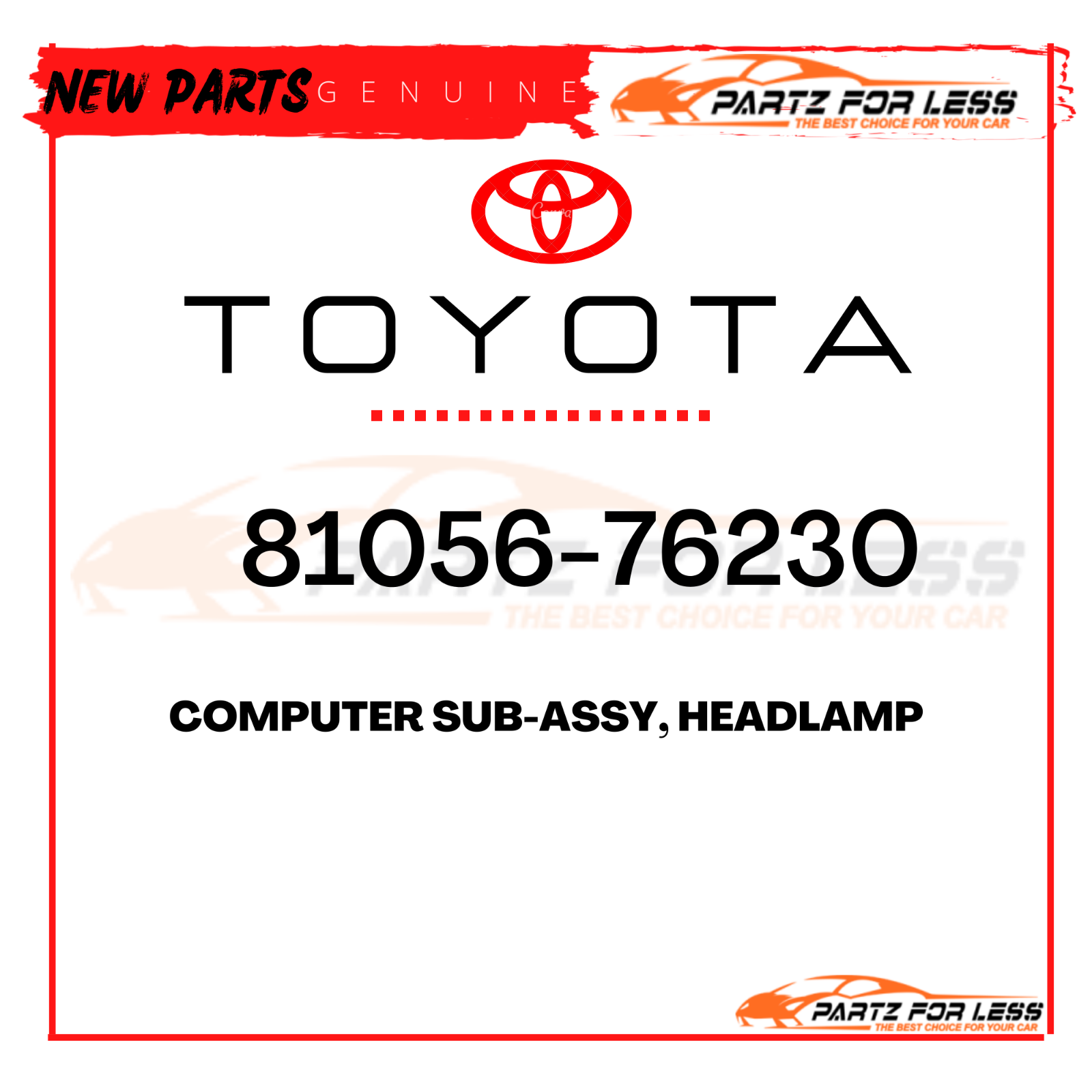 81056-76230 TOYOTA GENUINE COMPUTER SUB-ASSY, HEADLAMP 8105676230 NEW ...