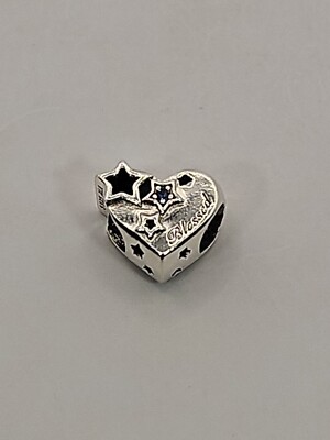 Authentic Pandora Sterling Silver Thankful Heart & Blessed Stars Charm ...