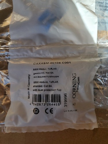 Corning Futurecom S500 module 1xRJ45 Shielded CAT6A Jacks CAXASM-00104 ...