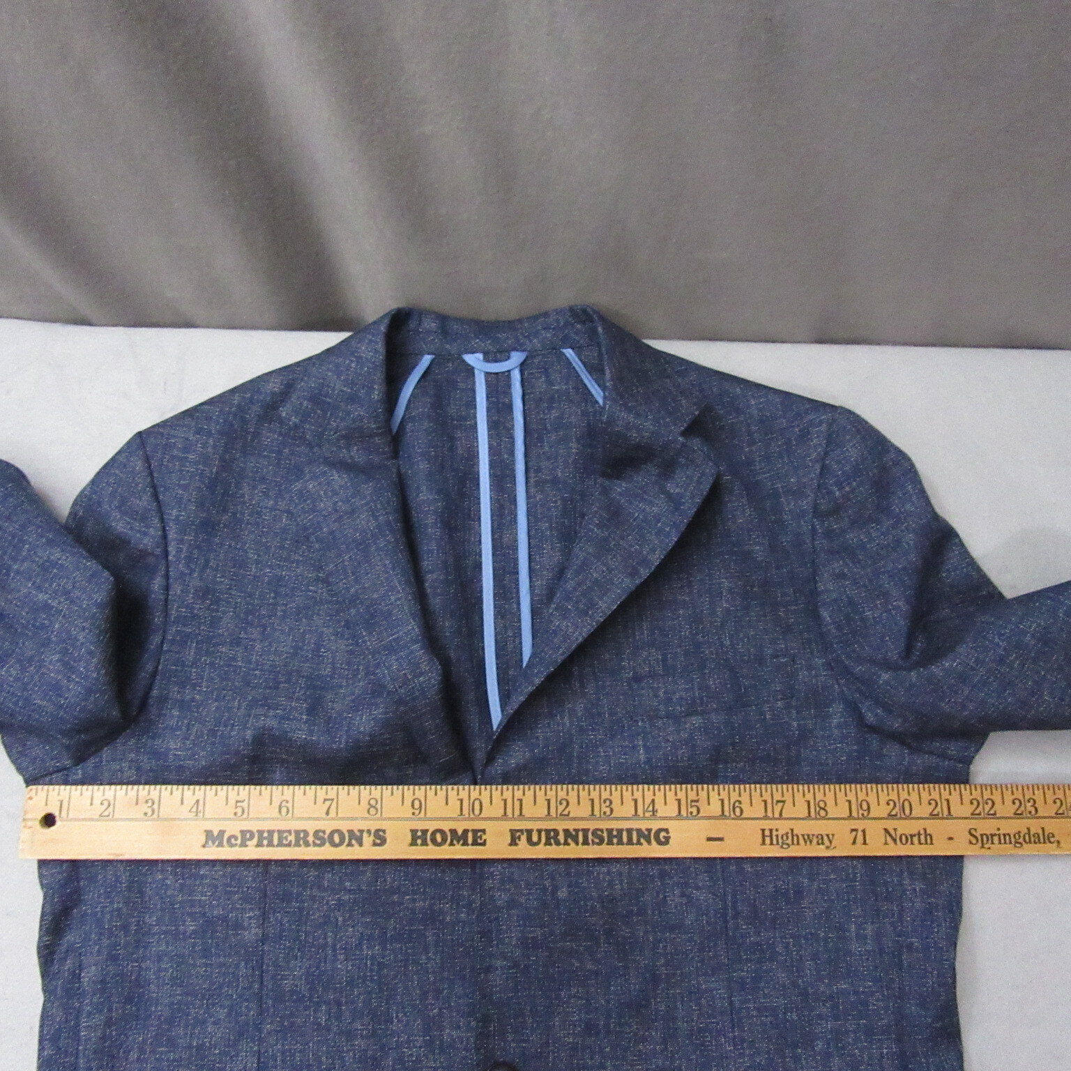 Dormeuil Mens Unstructured Sport Coat Size 44R Blue D… - Gem