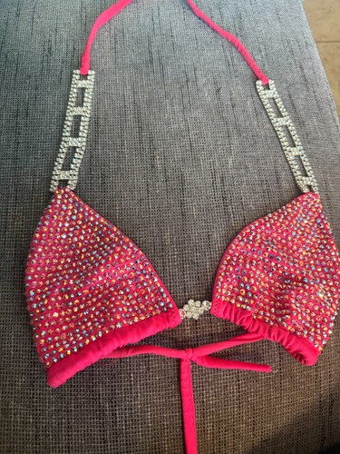 S/XS PINK NPC/IFBB SWAROVSKI CRYSTAL COMPETITION BIKINI & POSING SUIT B ...