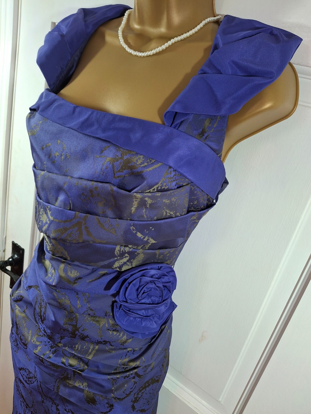 Presen De Luxe Gold & Purple Floral Mother Of Bride Outfit, UK 16 18 ...