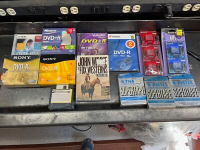 Assorted Lot of Sony MiniDisk, DVD-R/RW, 8 Tracks, Floppy Disks -- New ...