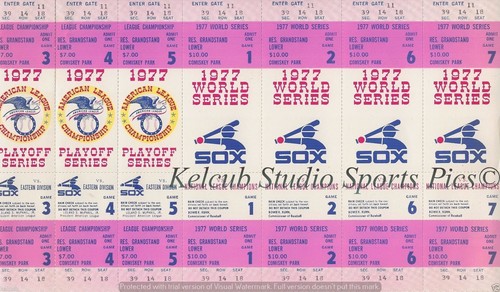 1977 Chicago White Sox REPRO Uncut ALCS & World Series Tix Ticket Art 8 ...