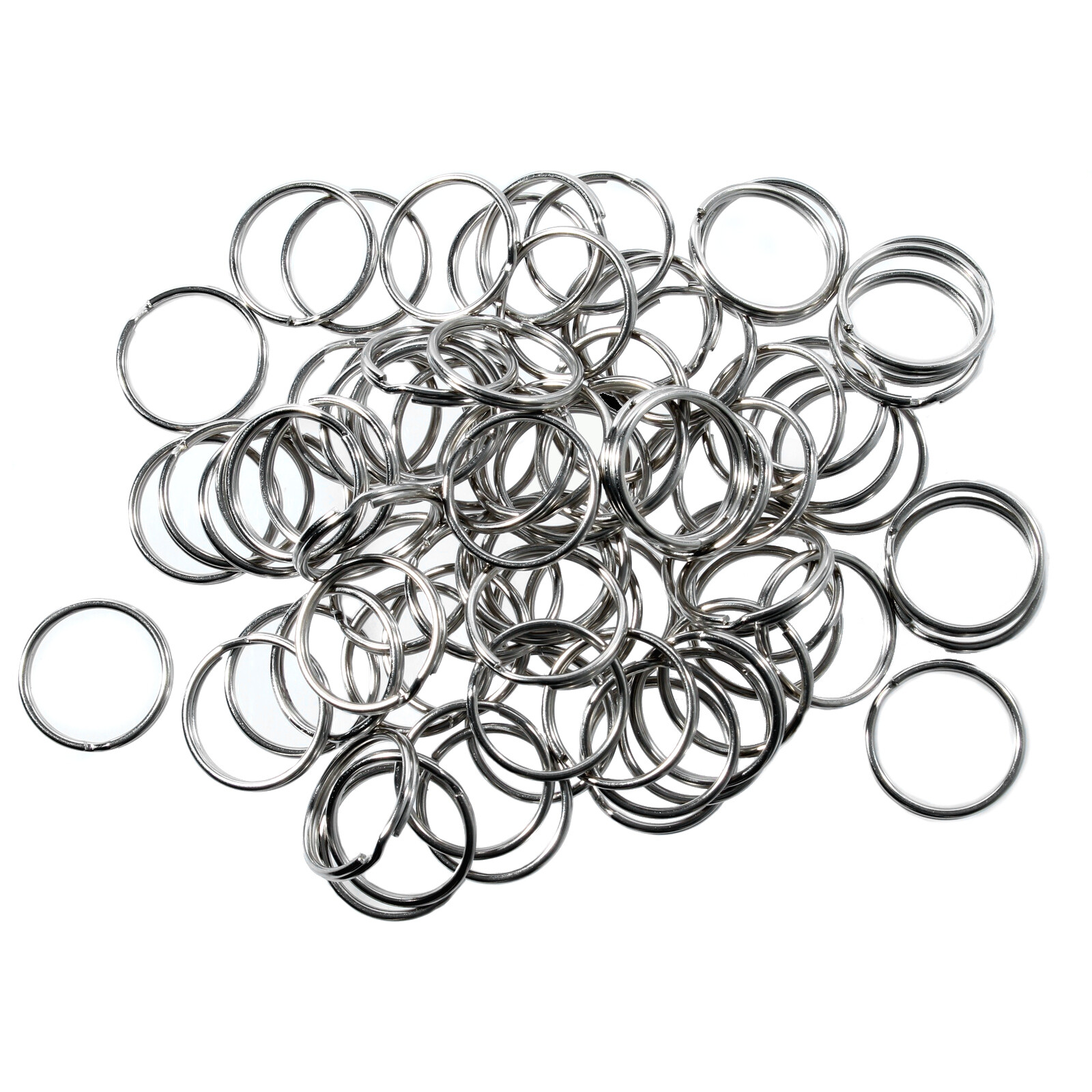 *CHOOSE SIZE* Silver Metal Split Rings Keyring Hoop Loop Jump Key Keys ...