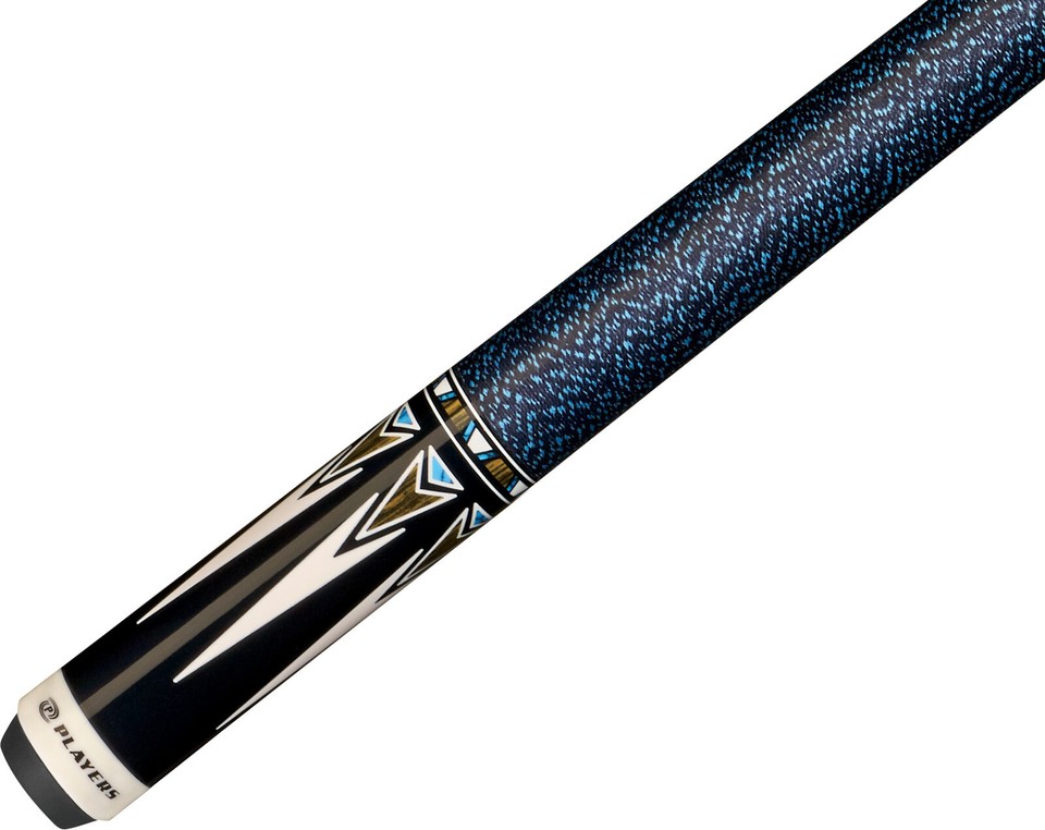 Players G3399 Black Blue Bacote Graphic Inlay Pool/Billiards Cue Stick ...