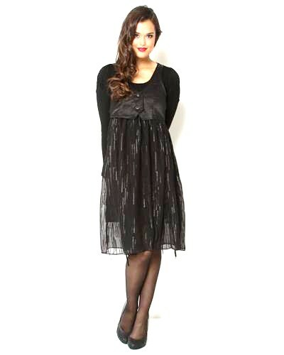 RYU LONG SLEEVES, LAYERED, EMPIRE WAIST BLACK DRESS | eBay