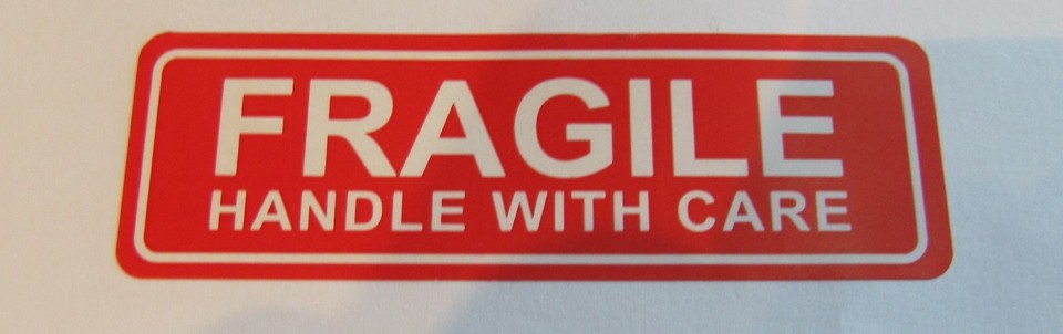 500 BIG 1x3 FRAGILE HANDLE WITH CARE LABEL STICKER | eBay