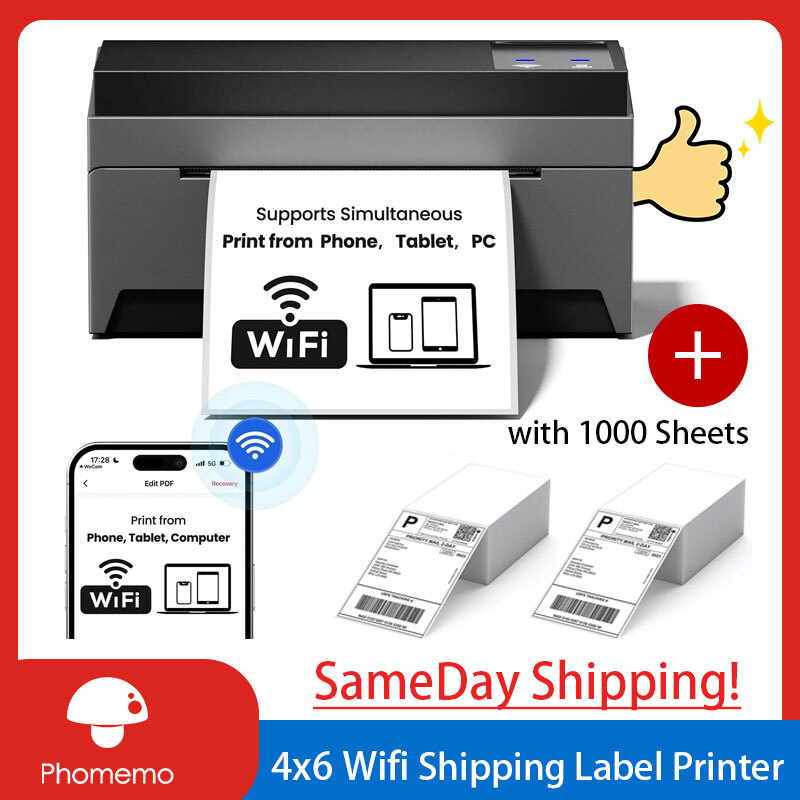 Phomemo PM-249WF Wifi 4x6 Shipping Label Printer Thermal Printer lot | eBay