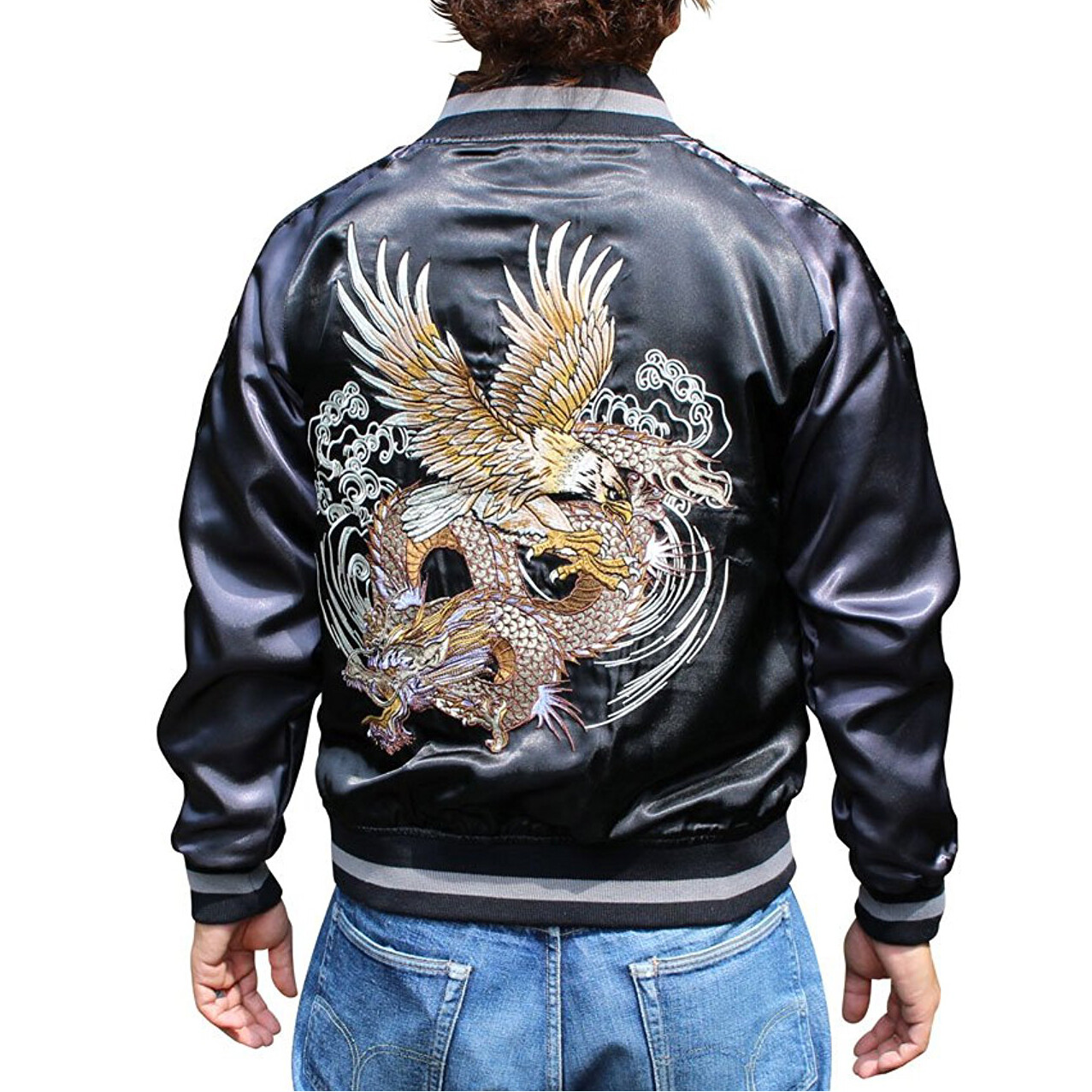 Mens Japanese Embroidered Baseball Embroidered Jacket Yokosuka Souvenir ...