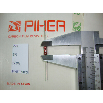 1 x VINTAGE PIHER RESISTOR. 1/2W 27K 5% 1pc NOS 1990 ́S + RC489 | eBay