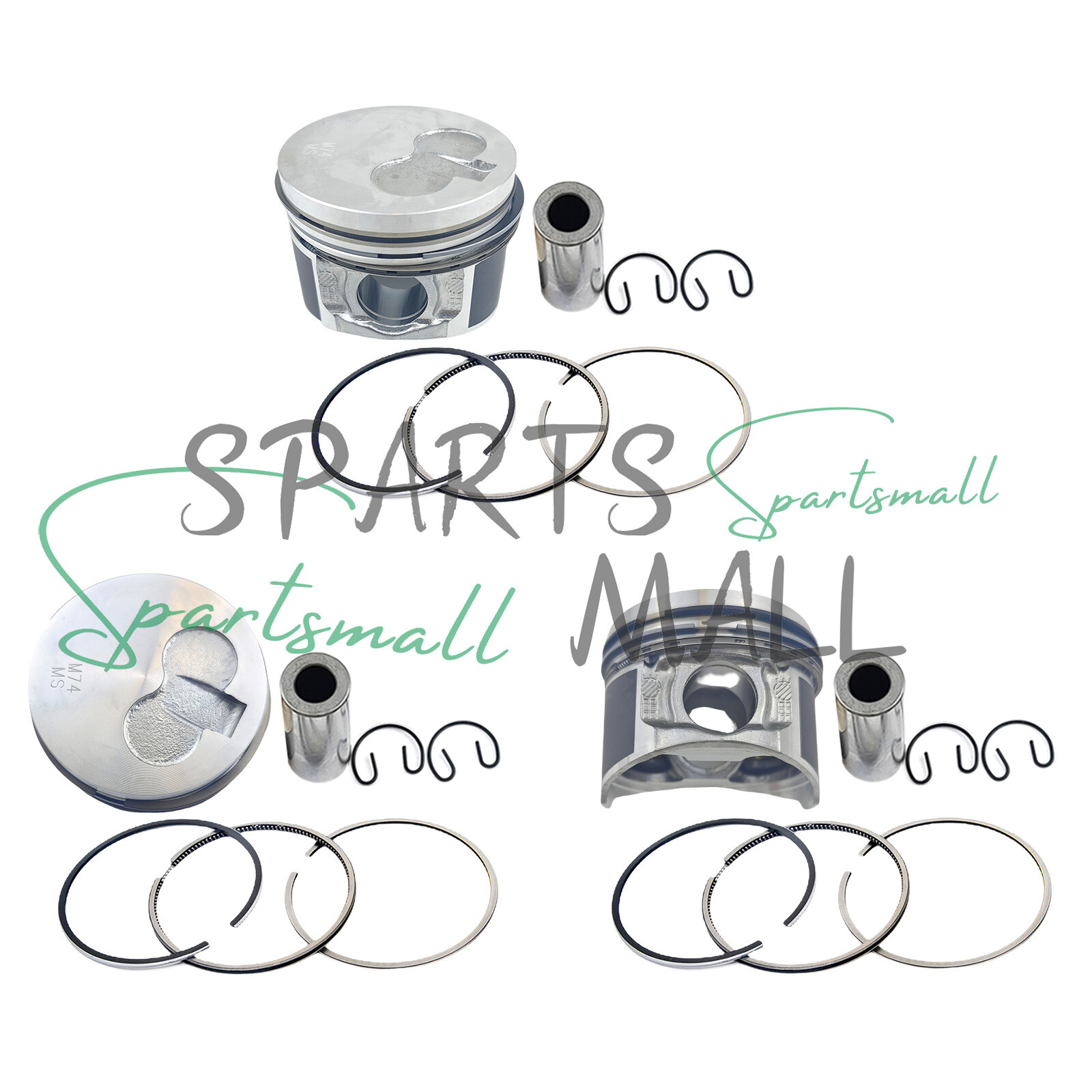 3PCS 3TNM74 Piston+Piston Rings For Yanmar 3TNM74F 3TNM74F-SAKV Engine ...