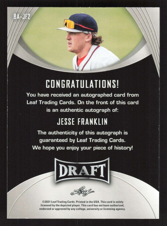 Jesse Franklin 2021 Leaf Draft Auto Prospect Autograph {0814 | eBay