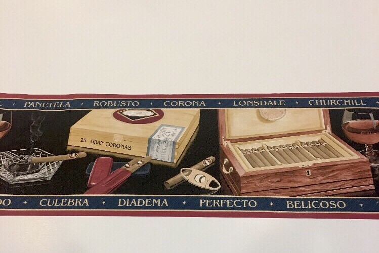 Sunworthy Wallpaper Border Cigar Man Cave Torpedo Culebra Diadema ...