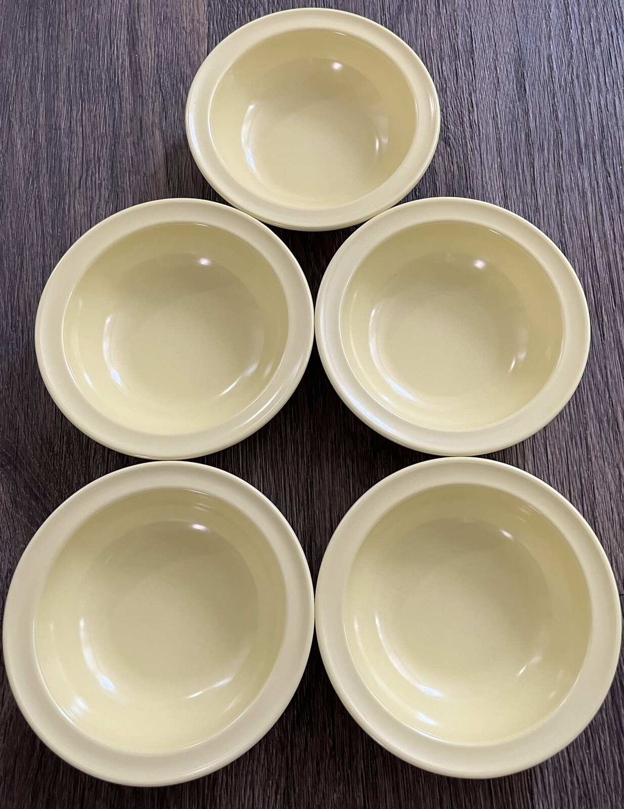 Prolon Ware 9943 Vintage Set of 5 Melamine Yellow Stacking Bowls | eBay