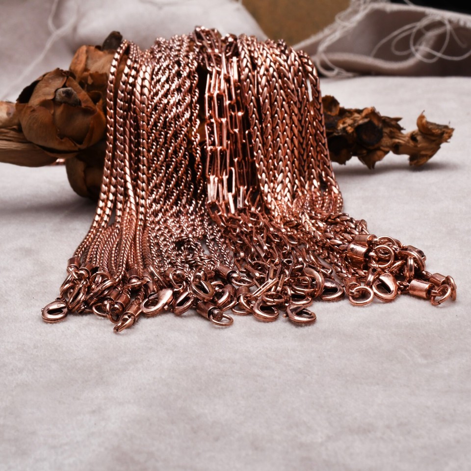 Pure Copper Wheat Viking jewelry 100% Oxidized Copper Chain Necklace RJ ...