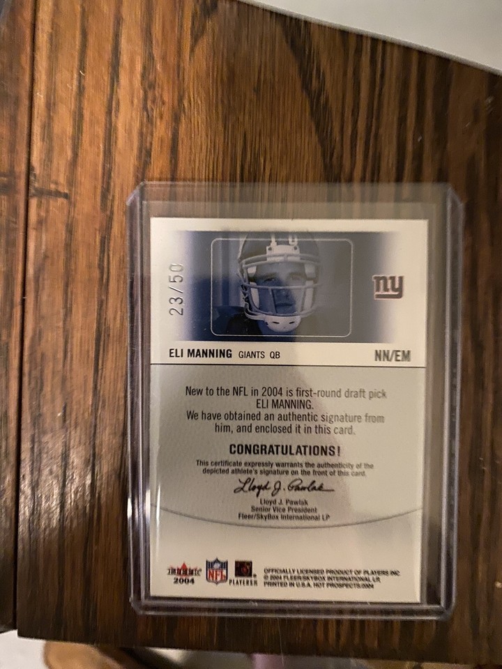 2004 Fleer Hot Prospects Eli Manning Auto RC #ed 23/50! Gorgeous ...