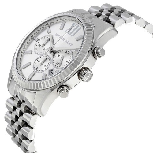 MICHAEL KORS MK8405 Lexington Chronograph Silver Dial Men's Wrist Watch ...