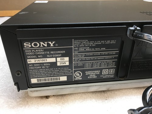 Sony SLV-D380P DVD VCR Combo Player Hi-Fi VHS Recorder No Remote | eBay