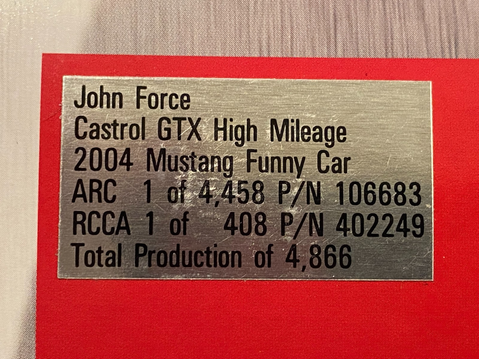 2004 John Force Castrol GTX 100th Win Mustang Funny Car lot 280 | eBay