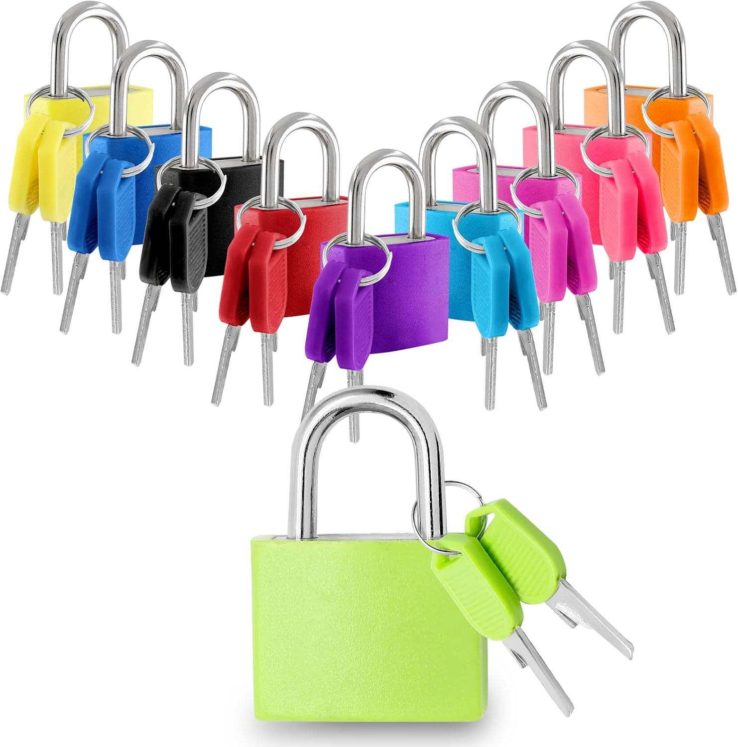 10 Pcs Suitcase Locks with Keys, Small Luggage Locks Metal Padlocks Key ...