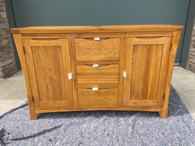Rustic Solid Oak Sideboard Orrick Large Assembled RRP £549 Ex Display! | eBay UK