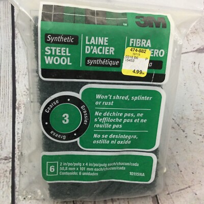 3M Synthetic Steel Wool Pads, 10115NA 6 Pack Course | eBay