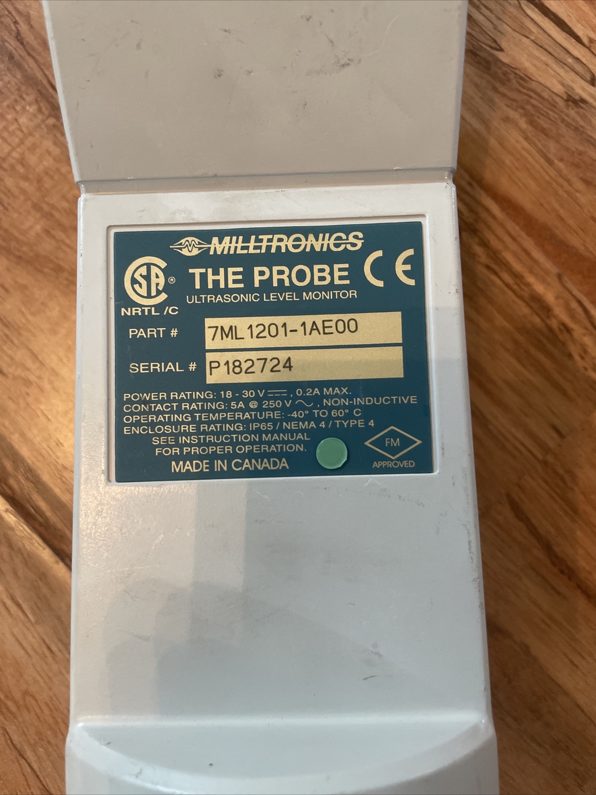 Milltronics SIEMENS The Probe Ultrasonic 7ML1201-1AE00 Level | eBay