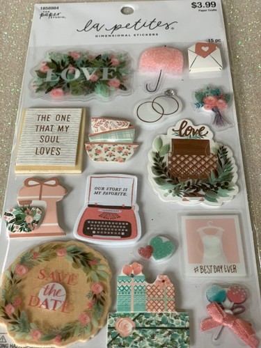 LA PETITES THE PAPER STUDIO STICKERS 3D LOVE SOUL FLORAL BEST GIFTS ...