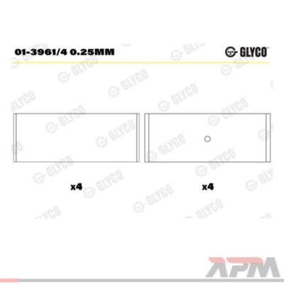 Glyco 01-3961/4 0.25MM Pleuellager für VW Golf IV Skoda Octavia I Seat ...