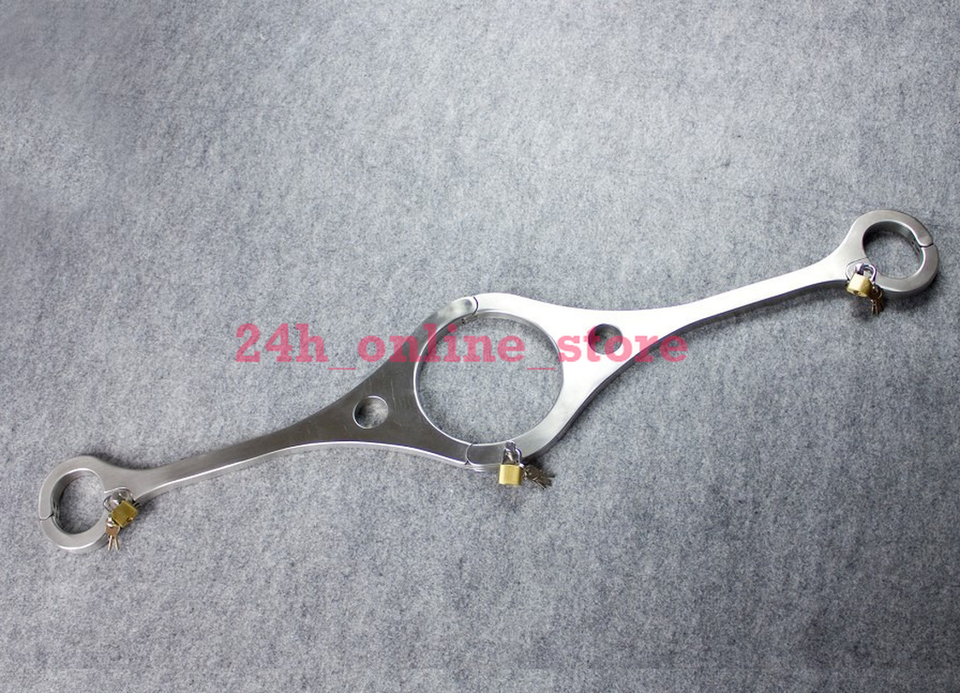 Heavy Stainless Steel Cangue Neck Ring Handcuff Wrist Restraint binding ...