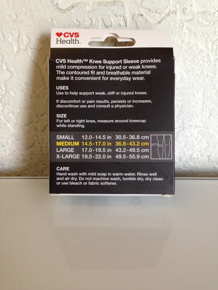 CVS Health knee Support Sleeve Mild Compression - Medium | eBay