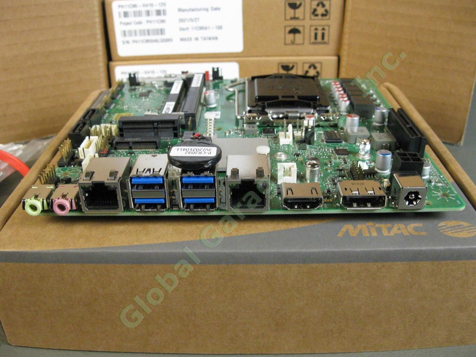 MiTAC Comet Lake Intel LGA1200 Thin Mini-ITX 12V Dual LAN Motherboard M ...