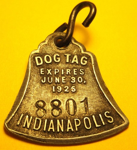1920's Indianapolis, Indiana Dog Tag #8801 Expires June 30, 1926 | eBay