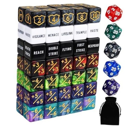 75 Pieces Magic Keyword Counter Dice MTG Counters Dice Set Bulk Ability ...