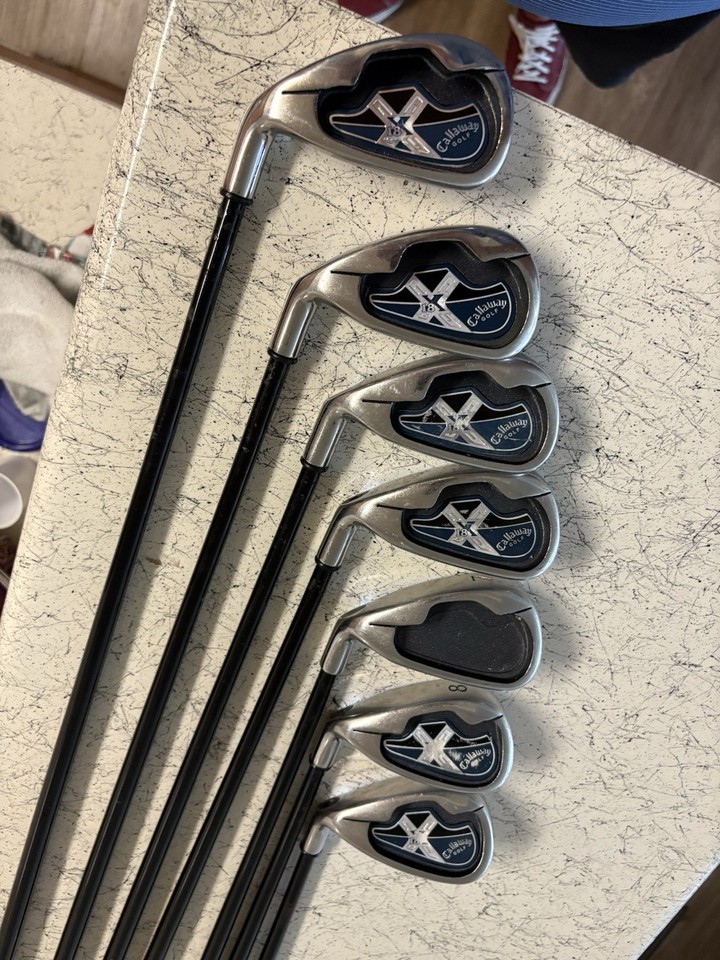 CALLAWAY X-18 Left handed Iron Set w/System 75 graphite shafts, 7 clubs ...
