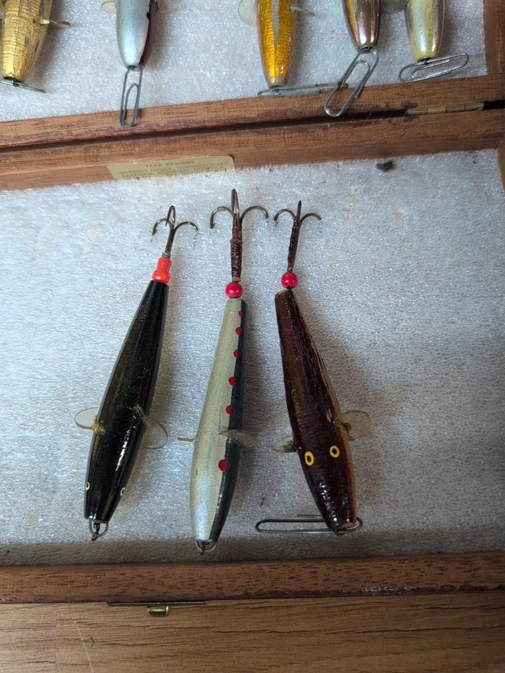 Vintage Wooden Box Of Devon Minnow Fishing Lures X 11 | eBay