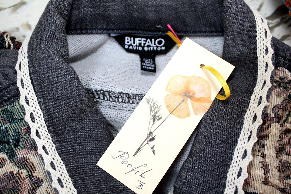 Upcycled OOAK BUFFALO DAVID BITTON Denim Jacket Gray / Multicolor ...
