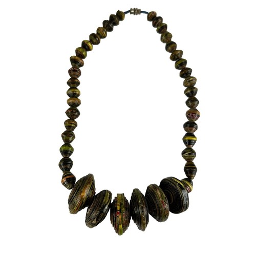 Handcrafted African Paper Bead Necklace 22 Inches Long | eBay