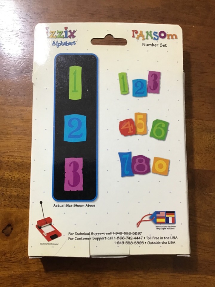 Ransom Number Sizzix Die Set 38-1089 Alphabars 3 Dies & 9 Shapes ...