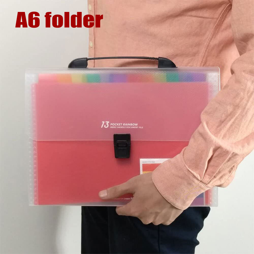 A6 Portable File Folder Storage Bag Document Binder Bill Receipt ...