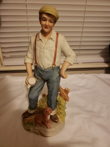 Vintage Porcelain HOMCO Figurine Home Interiors Boy w Dog | eBay