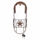 Rustic Western Stars Metal 2 in 1 Letter & Key Holder Two Hooks Brushed ...