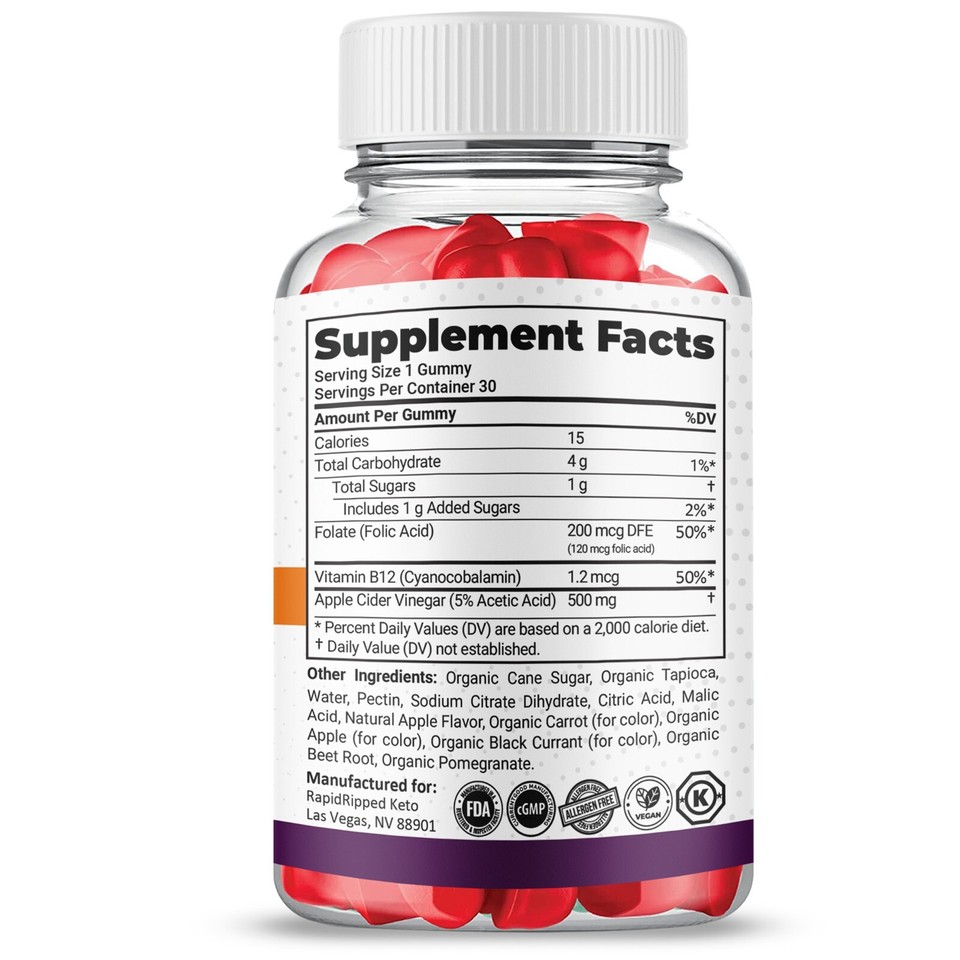 Rapid Ripped Keto ACV Gummies, Max Strength Official Rapid Ripped Gummy ...