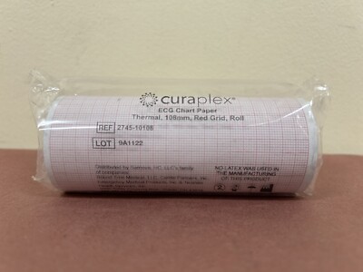 Curaplex LifePak ECG Chart EKG Thermal Paper 108mm Red Grid Rolled ...