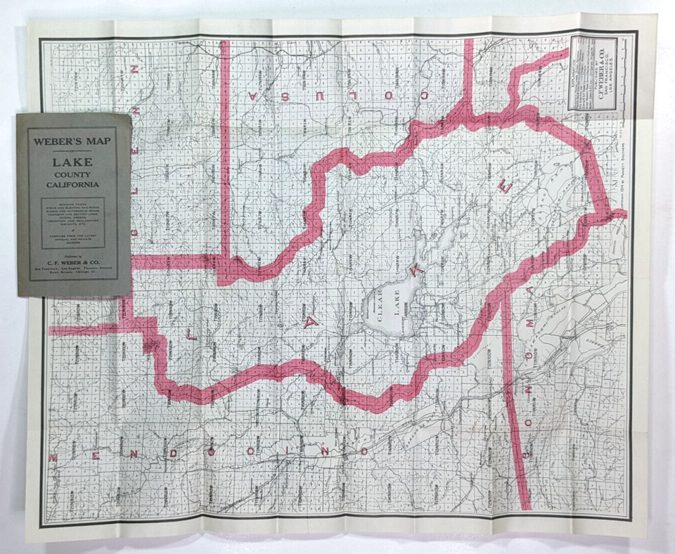 Weber's Map Of Lake County California C F Weber Co Punnett Brothers ...